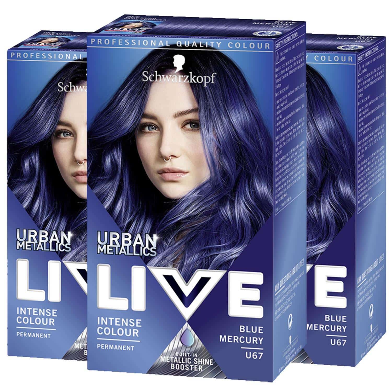 🇧🇩 Schwarzkopf Live Urban Metallics Intense Hair Colour – U67 Blue ...